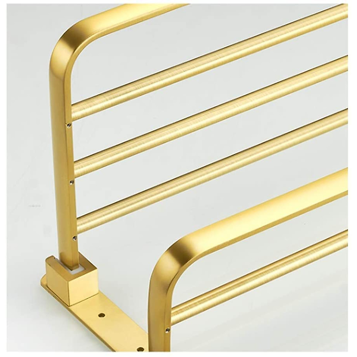 INKTUS Towel Rack Towel Bar Space Aluminum Towel Rack 2 Tiers Foldable Bathroom Towel Holder Wall Towel Bar Home Hotel Storage Shelf Punch-Free Towel Shelf Towel Stand