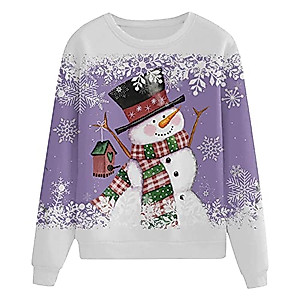 Women Ugly Christmas Sweatshirt White Sweater Shirt top Pullovers Christmas Graphic Hoodies Pullover Sweatshirts 3D Novelty Graphic Print Fall Clothes Cropped Bolero Cardigan Shrugs Fall Sweatshirts