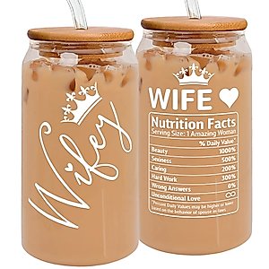 Gifts for Wife from Husband - Wife Gifts - Wedding Anniversary for Her, Birthday Gifts for Wife, Mothers Day Gifts for Wife, Her - I Love You Gifts for Her, Romantic Gifts for Her - 16 Oz Can Glass