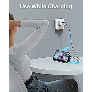 Fokimdo Magnetic Wireless Power Bank, Ultra-Thin 5000mAh Portable Charger Power Bank with Foldable Stand, Mag-Safe Battery Pack 5V/3A USB-C Output Input for iPhone 14/13/12 Series