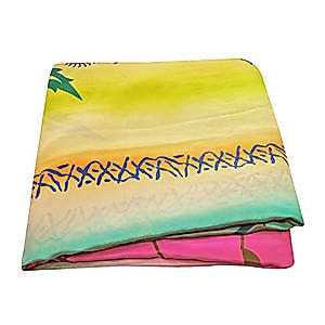 Peegli Indian Women's Crepe Silk Leaf Saree Vintage Pink Fabric DIY 5 Yards Sari