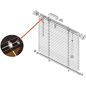 2pcs 2" Low Profile Wand Tilter Mechanism with 7/32" Hexagon Shaped Gear Hook Connection for Low Rail Horizontal Wood and Faux Wood Blinds headrail