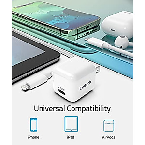 iPhone Fast Charger Apple MFi Certified, Syntech 20W USB C Wall Charger Block Ultra-Compact Charger with 6.6ft USB C to Lightning Cable, Compatible with iPhone 14/14 Pro/13/12/11/XS/XR/X/iPad/AirPods