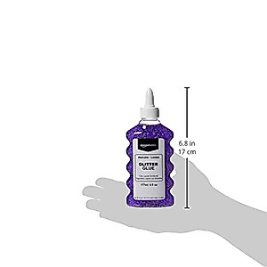 Amazon Basics Liquid Washable Glitter Glue, Assorted Colors (Purple/Pink/Red/Blue), 6 oz. Each, 4-Count