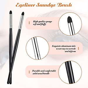 2 Pcs Eyeliner Smudge Brush Pencil Soft Makeup Tool Eyeshadow Blending Brush Eye Pencil Brush Eyeliner Smudge Tool Set for Eyeliner Blending Eye Shadow Liner (Sponge, 6.2 Inch)
