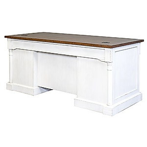 Martin Furniture Durham Double Pedestal Executive Desk, White