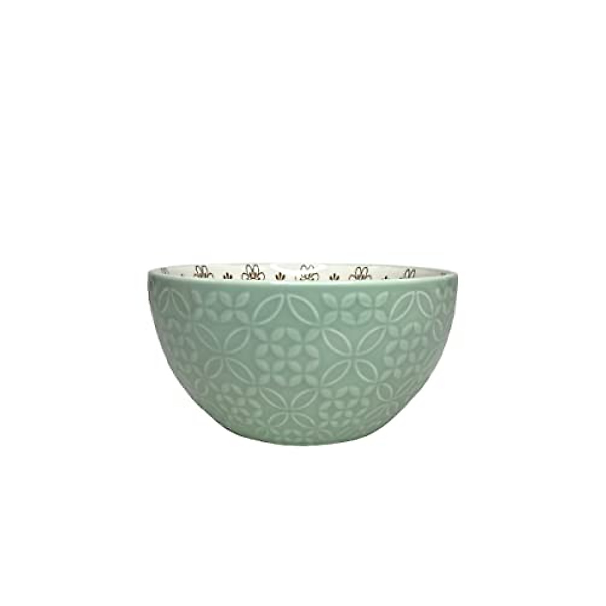 Signature Housewares 28 oz Pad Print PP7 Assorted 6" Bowls (Set of 4), Multicolor