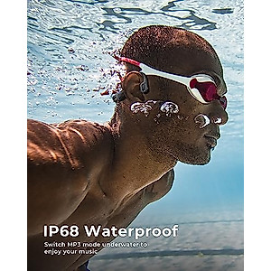 BEARTAIN Bone Conduction Headphones Swimming Headphones IP68 Waterproof Wireless Bluetooth 5.3 Earphones Open Ear Sports Headset with MP3 Player Ultra Light Headphones for Swimming Running