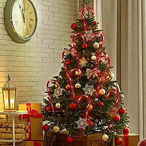 CREPRO Christmas Candy Cane Pathway Lights, 10 Pack Christmas Pathway Markers Decorations Lights for Holiday Yard Patio Garden Walkway Indoor Outdoor Lights Stakes