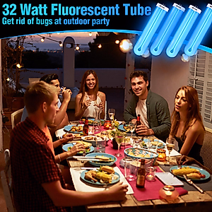 BF190 Replacement Bulb Compatible with Flowtron BK-40D Bug Zapper Electronic Insect Killer, 10 Inch FUL32T8/BL U Shape Bug Zapper Light Bulb for Outdoor (4 Pack)