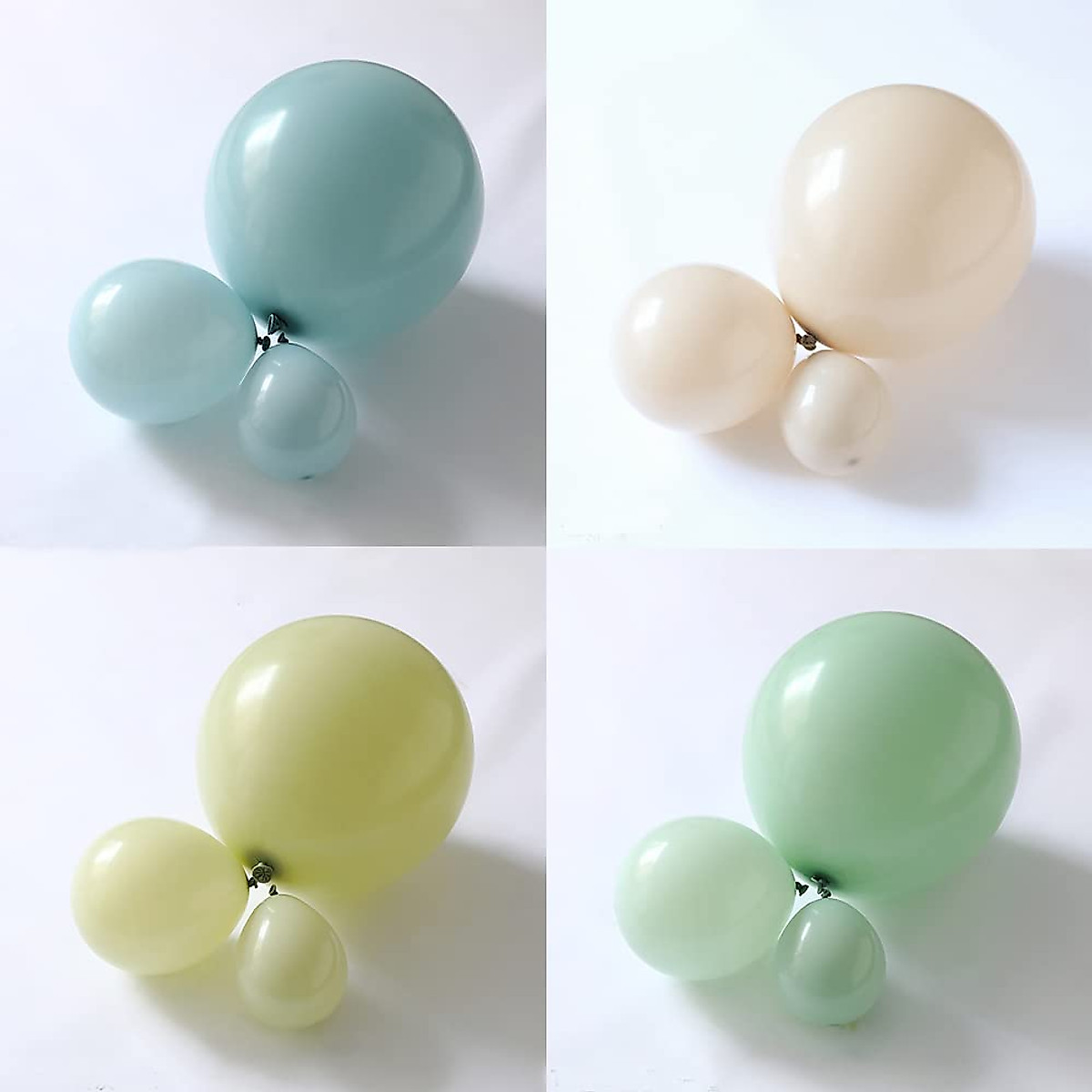 136PCS Dusty Green Blue Balloon Garland Arch Kit Green Ash Mist Green Blue Haze Fog Blue Sand White Gold Balloons for Boho Baby Bridal Shower Wedding Birthday Party Decorations