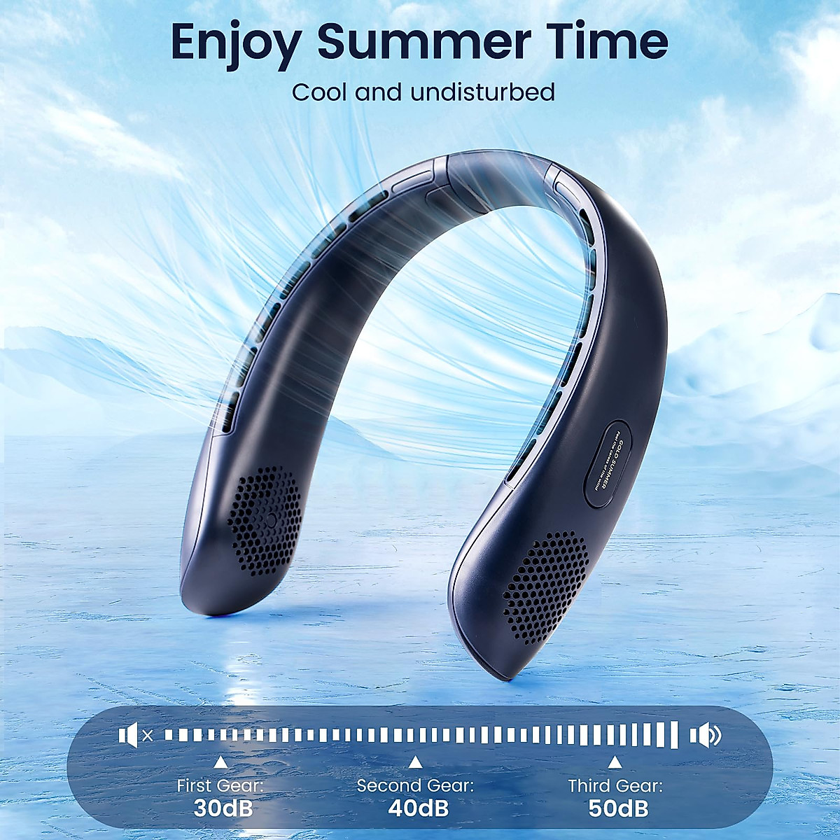 Clothforall Portable Neck Fan, Bladeless Neck Fan Rechargeable, 4000 mAh Battery Operated, 3 Speeds Adjustment, Wearable Quiet Personal Fan for Travel, Sports, Home, Office, Birthday Gifts