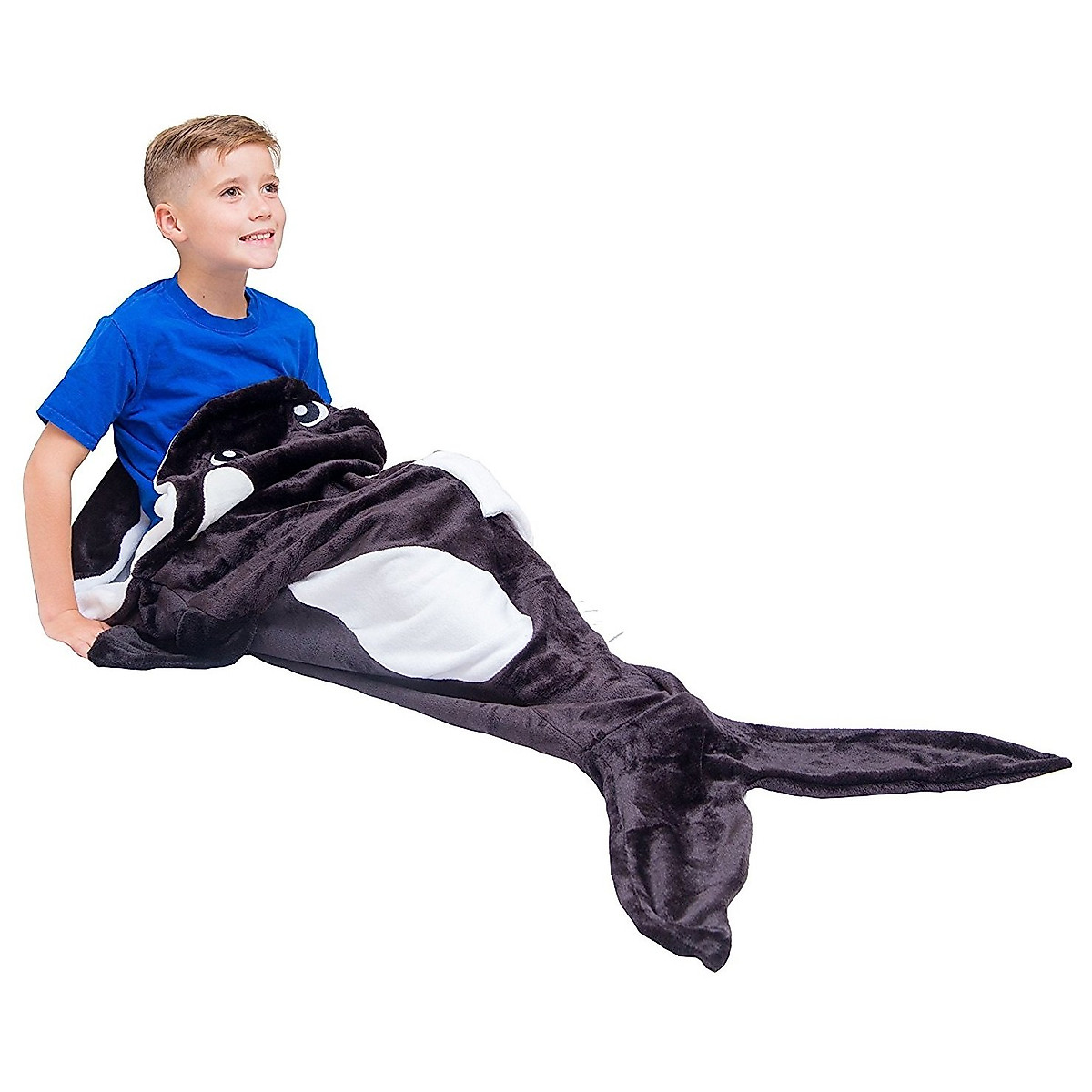 Cozy Whale Blanket for Kids Pocket Style Kids Tail Blanket Made of Extra-Soft & Durable Fabric | Orca Design | Warm & Comfortable, Sleep Sacks for Movie Night, Sleepovers, Camping