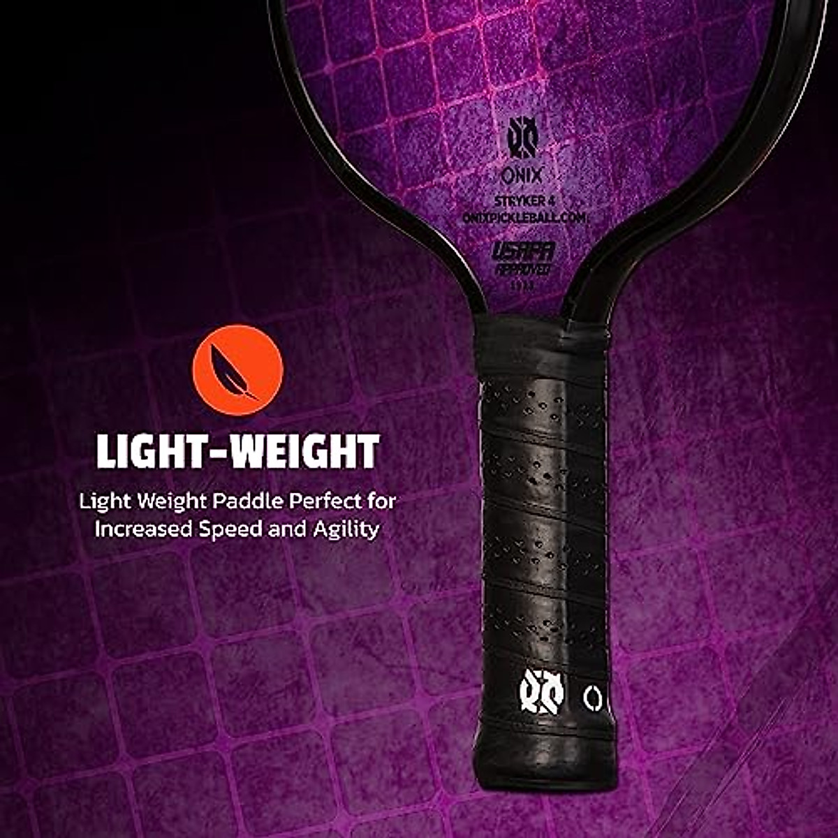 Onix Graphite Stryker Pickleball Paddle Features Oversized, Nomex, Paper Honeycomb Core, and Graphite Face