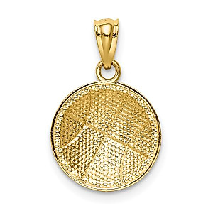 IceCarats 14K Yellow Gold Basketball Necklace Charm Sports Pendant Only