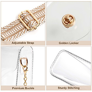 BS-VOG Clear Purse for Women, Clear Crossbody Bag Stadium Approved, Small Cute Clear Stadium Bag for Concerts Sports Events