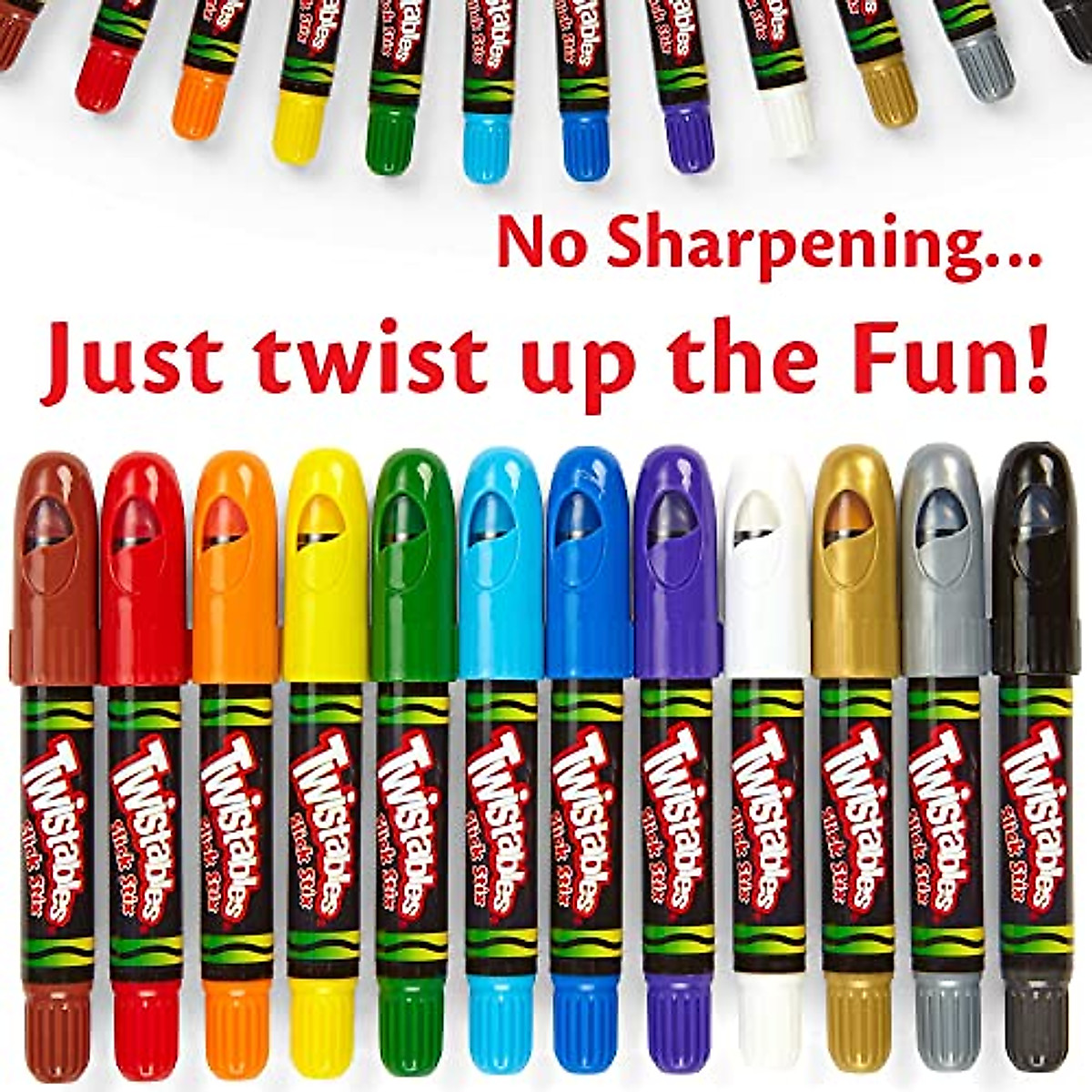 Crayola Twistables Slick Stix Crayons, 12 Count, Oil Pastel Alternative, Ages 3 & Up, Assorted