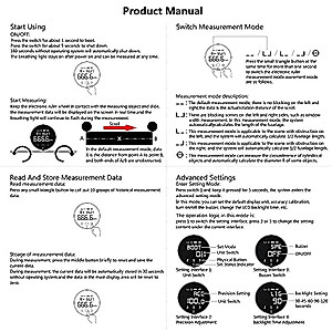 LIMORUNS Digital Tape Measure Rechargeable Small Smart Long Distance Rolling Measuring Tool for Flat Curved Diameter Odd Shape High Precision Father's Gift