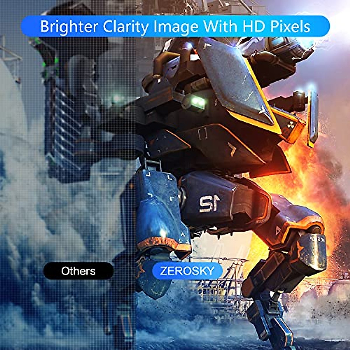 WiFi Bluetooth Projector, ZEROSKY 8000L HD Video Projector, 1080P and iOS/Android Supported, Portable Home Movie Projector Compatible with PC/XBox/PS4/TV Stick (PJ-32C)