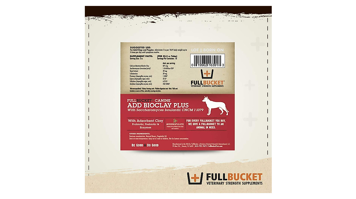 FullBucket Canine Bioclay Plus: Dog Diarrhea & GI Relief
