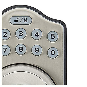 Amazon Basics Electronic Keypad Entry Lever Door Lock, Satin Nickel, 7.83 cm x 12.91 cm