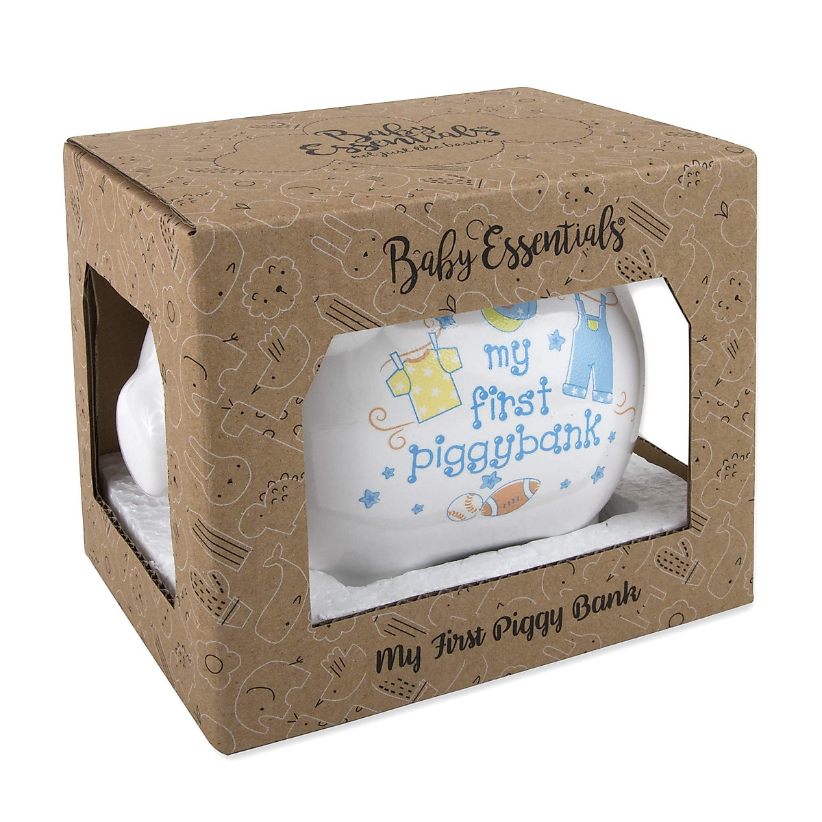 Baby Essentials My First Piggy Bank, Baby's First Piggy Banks for Boys and Girls (Blue)