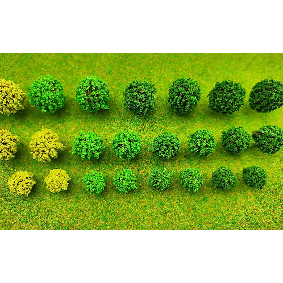24Pcs Mini Model Trees Mixed Bush Trees Vegetation Groups Shrubs for Model Train Scenery Architecture Trees Model Scenery Trees Fake Trees with No Stands