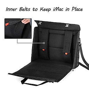 CURMIO Travel Bag Compatible for Apple iMac 27'' Desktop Computer, Portable Carrying Case Compatible with iMac 27-inch Monitor and Accessories, Black (Patent Pending)