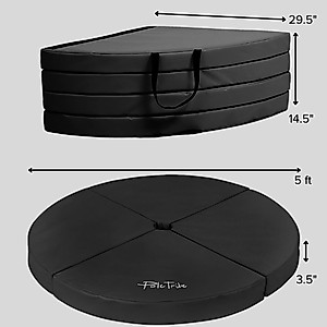 Pole Dance Mats, 3.6" thick, 5ft wide Pole Crash Mats, Specialized Fall Safety Padding Made for Pole by Pole Tribe (Black, 3.6 inch thick 5ft wide)
