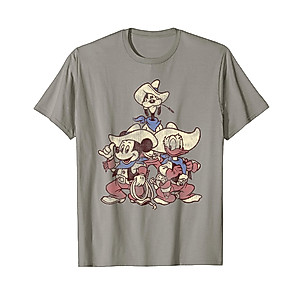 Disney Mickey And Friends Vintage Cowboy Western Group T-Shirt