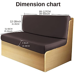 4pcs PU Leather RV Dinette Cushion Covers, Waterproof RV Seat Cover Restaurant Seat Sofa Slipcover RV Camper Car Settee Bench Cover (Black)