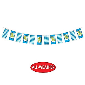 Beistle Oktoberfest Pennant Banner, 10" x 12', Blue/White/Yellow,54243