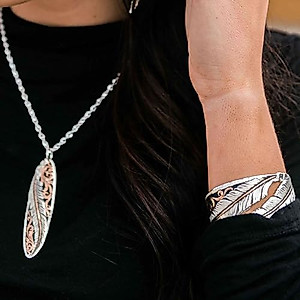 Montana Silversmiths Ladies Wind Dancer Pierced Feather Western Filigree Cuff Bracelet