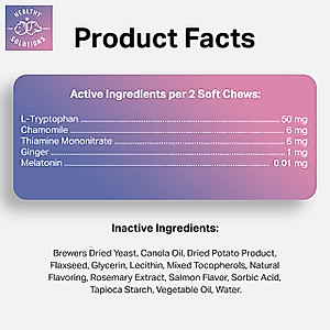 Calming Chews for Cats - Cat Calming Treats for Anxiety, Stress Relief Aid, Storms, Grooming, Fireworks, Separation, Travel, & Motion Sickness - Made in USA (60 Soft Chews- Cat)