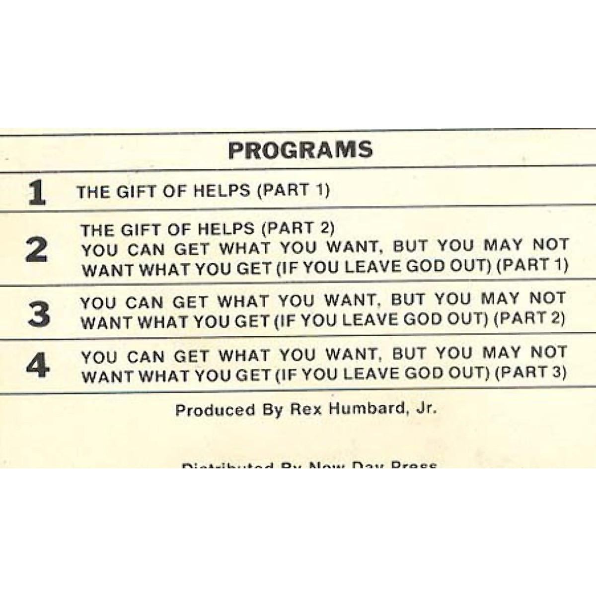 REX HUMBARD: Man With a Message - 2 Sermons on International TV 8 Track Tape