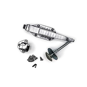 Kason 0058 Brushed Chrome Radial Latch KIT with 0059 Roller Strike, -1/8" to 1/4" Offset, 0481 4" Inside Release and Hardware KIT