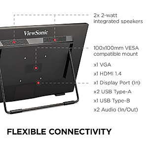 ViewSonic TD2465 24 Inch 1080p Touch Screen Monitor with Advanced Ergonomics, HDMI and USB Inputs