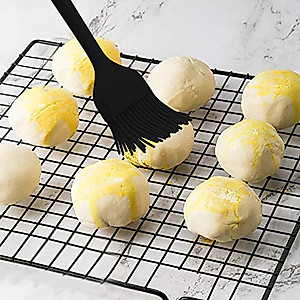 KUFUNG Silicon Basting Brushes, Heat Resistant Pastry Brushes, Spread Oil Butter Sauce Marinades for BBQ Grill Barbeque & Kitchen Baking, Cooking (L, Black)