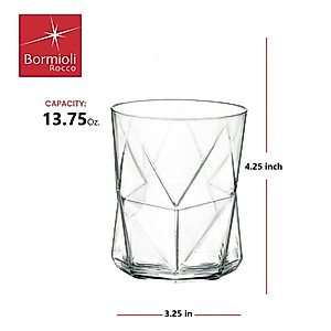 Bormioli Rocco Cassiopea Double Old Fashioned Glass, Set of 4