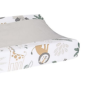 Lambs & Ivy Jungle Friends Soft, Warm & Cozy Safari Changing Pad Cover - Gray