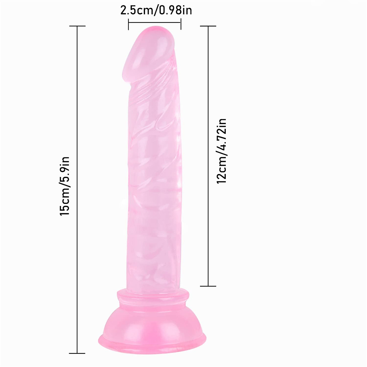 6 Inch Small Pink Jelly Dildo Realistic Mini Crystal Clear Dildo with Suction Cup for Women Adult Sex Toy