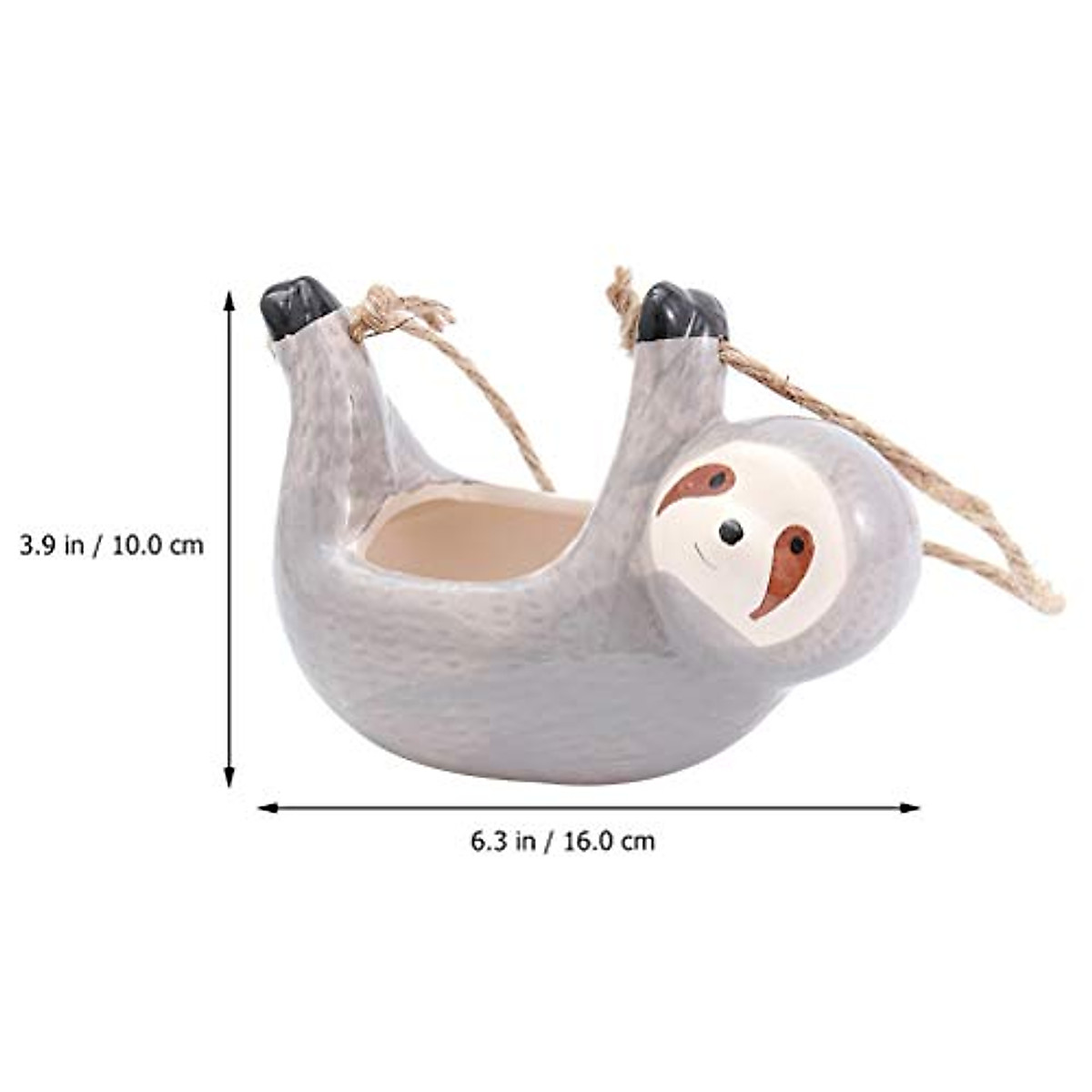 Cabilock 2pcs Sloth Succulent Planter Kawaii Cute Plant Pot Wall Mounted Flower Pot Ceramic Hanging Planter Hanging Plant Holder Mini Succulent Plants Succulent Pot Ceramics Decorative Wall