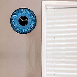 The Geeky Days Blue Eyes Iris Opticianry Silent Quartz Wall Clock Weird Macro Reptilian Eyeballs Eye Designed Home Decor Watch Eye Doctor Ophthalmology Gifts