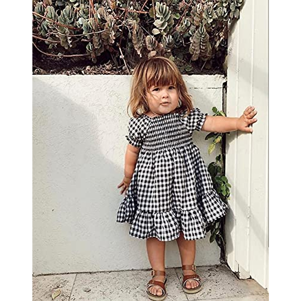 MERSARIPHY Toddler Baby Girl Dress Cotton Linen Baby Dress Sleeveless Sundress Girls Summer Clothes (Khaki Plaid, 3-4 Years)