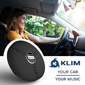 KLIM Discman Portable CD Player with a Built-in Battery - New 2022 Version + Ideal Car CD Player with Earphones + Compatible CD-R, CD-RW, MP3. Compact Mini CD Players Personal CD Walkman - Black