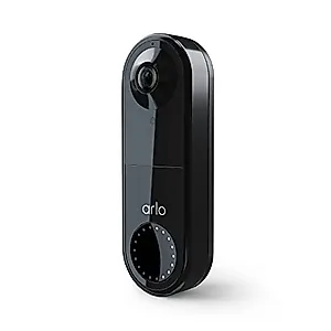 Arlo Essential Wired Video Doorbell - HD Video, 180° View, Night Vision, 2 Way Audio, Black - AVD1001B