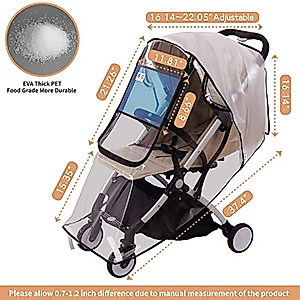 Bemece Stroller Rain Cover , Universal Stroller Accessory, Baby Travel Weather Shield, Windproof Waterproof, Protect from Dust Snow