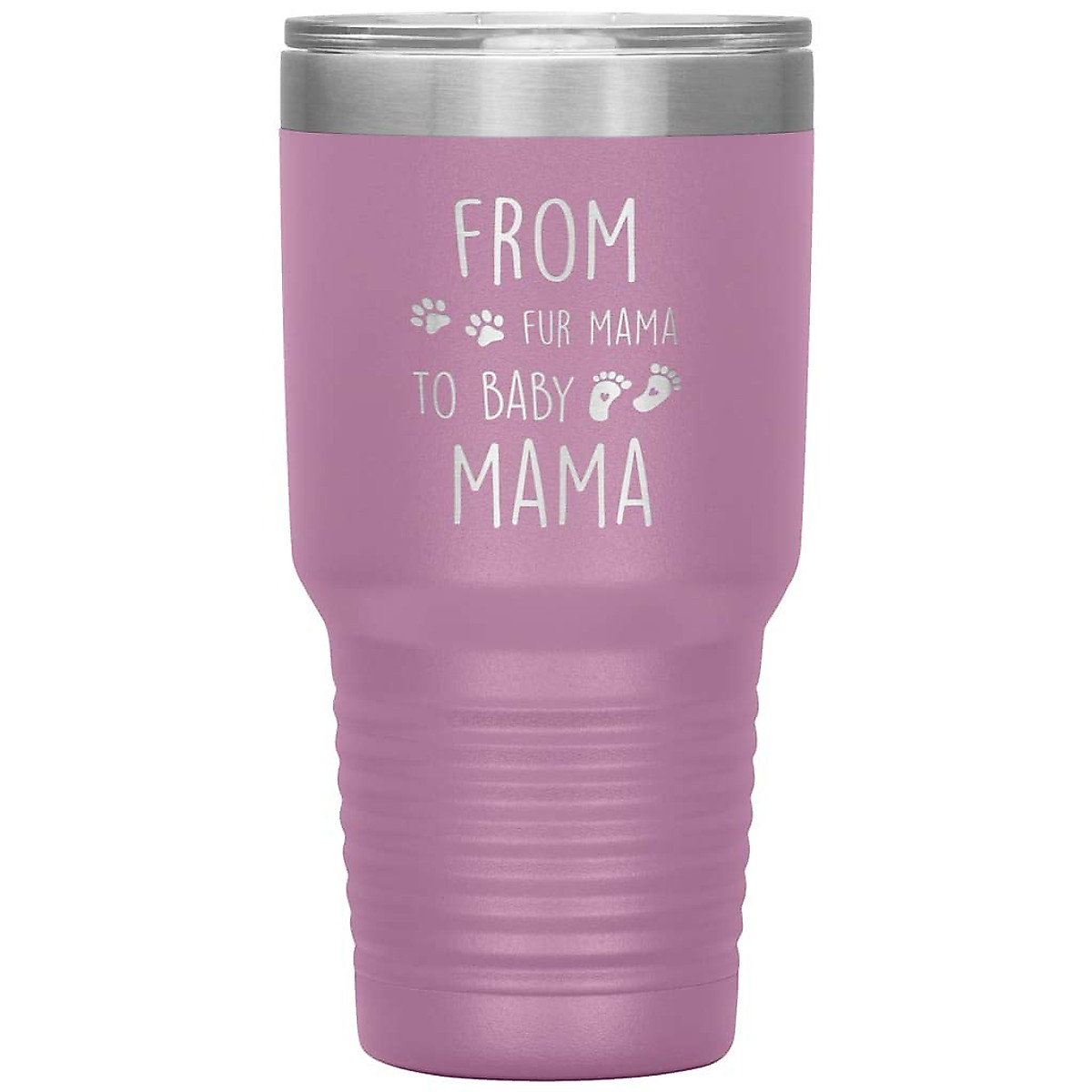 ODDITEES Cute Pregnancy Announcement For New Mom From Fur Mama To Baby Mama Laser Etched 30oz Stainless Steel Tumbler - Teal