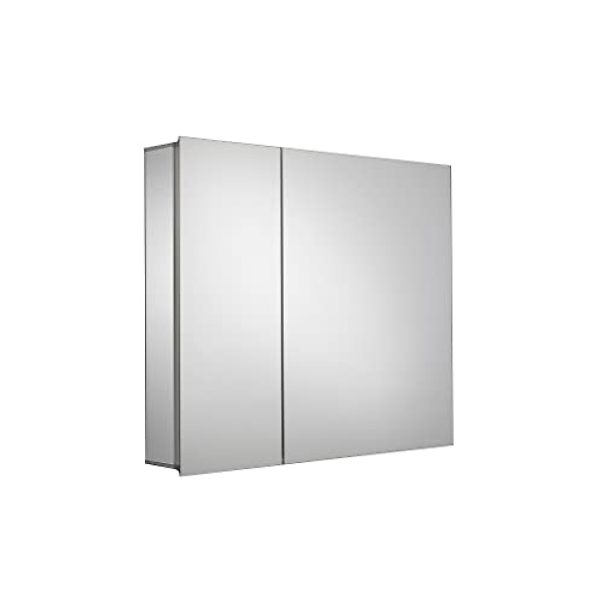 Croydex Williams Bi-View Recessed or Surface Mount, Hang 'n' Lock Easy Installation Medicine Cabinet, 30W x 26H, Aluminum
