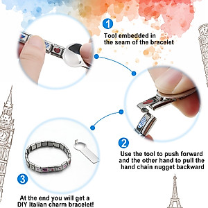 Blulu 2 Pcs 9mm Italian Charm Opening Tool Double Sided Italian Charm Tool for Adding and Removing 9mm Bracelets